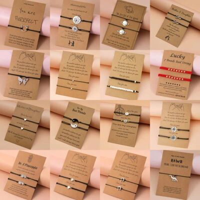 New Couple Bracelets Dinosaur Cross Sunflower Heart Pendant