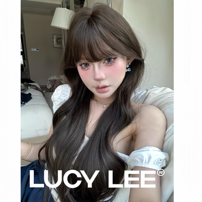 LUCYLEE【撕漫女高-免修剪】宋十八亿精修刘海冷棕色假发女全头套