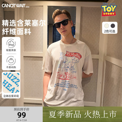 CNW迪士尼玩具总动员做旧短袖t恤