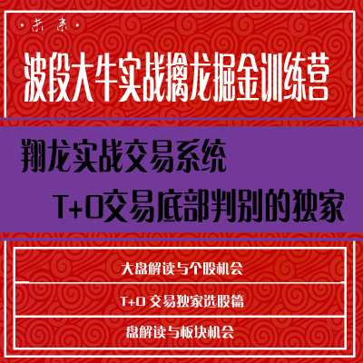 股票视频教程波段大牛实战擒龙掘金训练营入门到精通股票教程视频