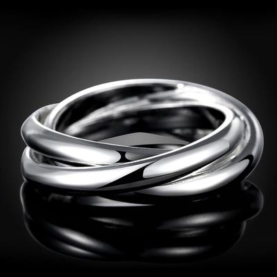 925 Sterling Silver Rings For Women Simple three circles siz