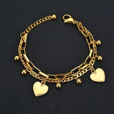 316L Stainless Steel Multilayer Love Heart Bracelet For