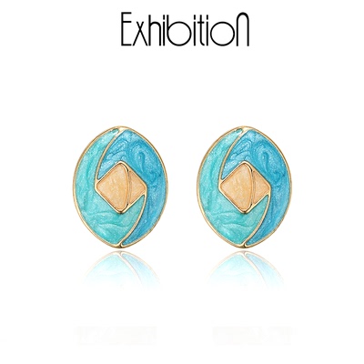 EXHIBITION览物馆撞色珐琅耳钉