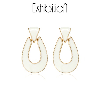 EXHIBITION白珐琅耳饰耳夹