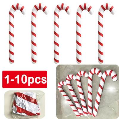 1-10pcs 90cm Christmas Inflatable Santa Canes Walking Stick