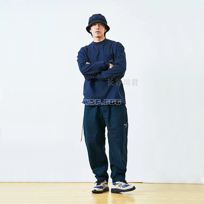 长谷川君长裤日系复古纯色工装裤