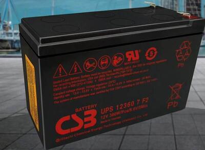 CSB蓄电池UPS12360 7 F2 12V360W 阀控式密封蓄电池电梯电源ups