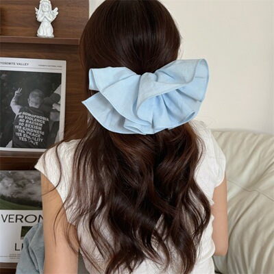 慵懒风法式立体多层裙摆发夹新款气质赫本风顶夹高级感弹簧夹发饰