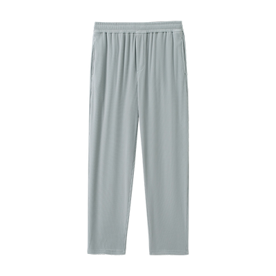 THESSNCE立体股波纹褶皱肌理 橡筋腰 弹力百搭微锥形休闲裤男夏季