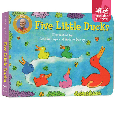 英文原版绘本 Five Little Ducks 五只小鸭子纸板书 儿童启蒙儿歌 纸板撕不烂书 拉斐唱读系列
