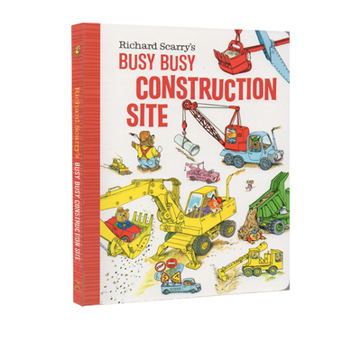 英文原版 Richard Scarry's Busy, Busy Construction Site 纸板书 斯凯瑞 交通工具 儿童启蒙阅读