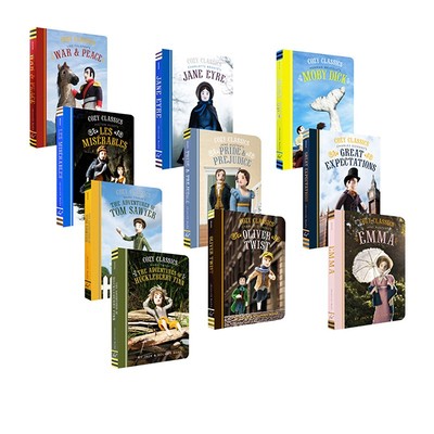 英文原版 Chronicle出品 儿童布艺人偶版经典名著 10册纸板书 Cozy Classics Jane Eyre/Great Expectations/Oliver Twist