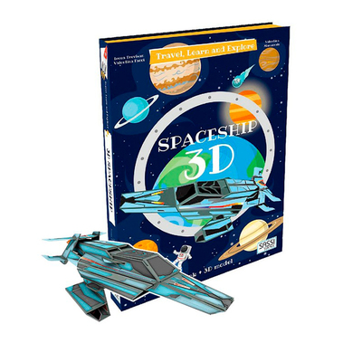 英文原版 Travel Learn And Explore Spaceship 3D宇宙飞船 真实可拼装模型书 STEAM 少儿科普绘本图画书 创意手工操作书游戏书