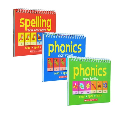 英文原版 儿童绘本 英文原版Scholastic Flipover Phonics 自然发音翻翻学习字卡组 儿童认知启蒙开发学习英文版 亲子教育互动