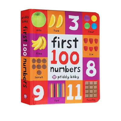 英文原版 启蒙认知100词 First 100 Numbers 幼儿图解词典 宝宝图片数字认知书