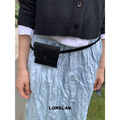 Lonslan Bag 2026新款韩系简约小众一体式皮包装饰腰带