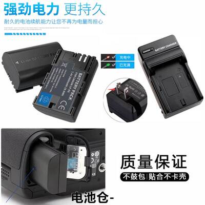 适用佳能EOS R R5 R6 60D 70D 80D 90D数码相机电池+充电器LPE6/N