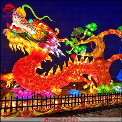 动物老虎花灯景区公园动物园美陈造型彩灯展工艺动物春节灯会展览