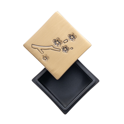 中心点黄铜天地印泥盒精致