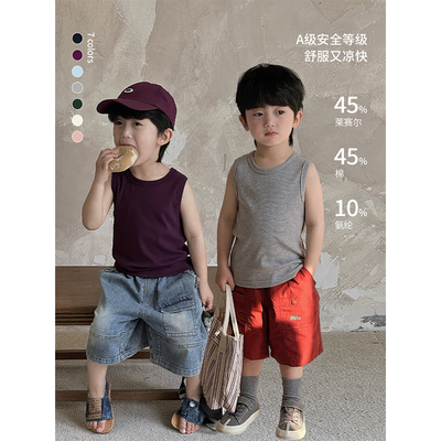 现货【莱赛尔背心】吸湿排汗男童夏季220g背心休闲小童CZ5X49