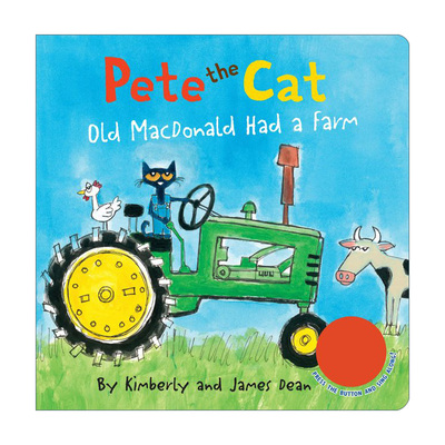 英文原版 Pete the Cat Old MacDonald Had a Farm Sound Book皮特猫 老麦克唐纳有一个农场 童谣发声纸板书 英文版 进口英语书籍