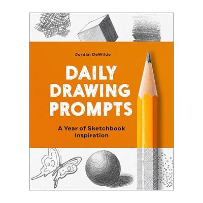 英文原版 Daily Drawing Prompts 每日绘画提示 灵感速写本写生簿 美术技巧指南 Jordan DeWilde 英文版 进口英语原版书籍