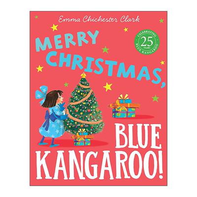英文原版 Merry Christmas Blue Kangaroo 蓝袋鼠系列绘本 圣诞快乐 儿童友谊主题节日绘本 Emma Chichester Clark 英文版