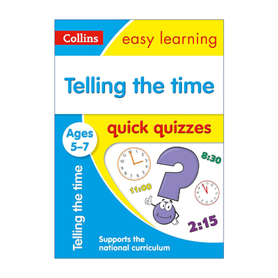 英文原版 Collins Easy Learning KS1 — TELLING THE TIME QUICK QUIZZES AGES 5-7时间快速小测试 英文版 进口英语原版书籍