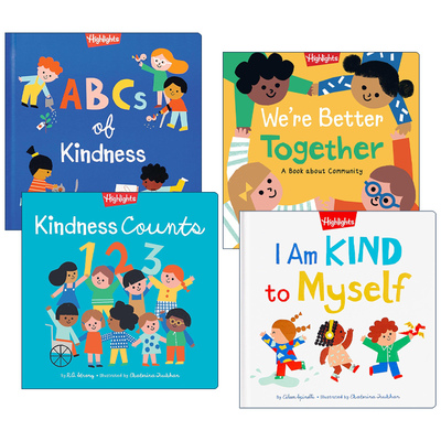 英文原版 Highlights Books of Kindness 4册 亮点幼儿及学龄前儿童情绪礼仪认知启蒙精装绘本 英文版 进口英语原版书籍