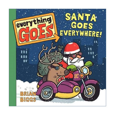 英文原版 Everything Goes Santa Goes Everywhere 交通工具妙趣多 圣诞老人到处走 纸板书 英文版 进口英语原版书籍