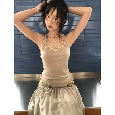 dorydory天丝羊毛温柔百搭蕾丝吊带2026早春新款亲肤透气小众设计