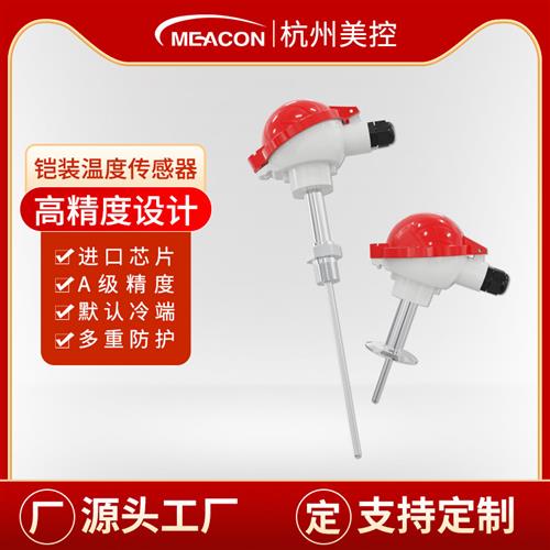 铠装热电偶K型铂热电阻PT100温度感测器温度变送器wrn130/wzp-230