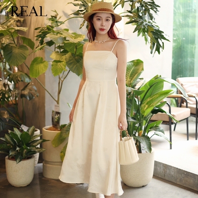 瑞尔法式吊带裙温柔风简约