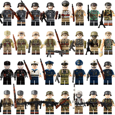 适用乐高军事积木人仔欧洲德国迷彩装甲兵第三方拼装玩具N671-676