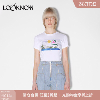 IMMI设计师品牌LOOKNOW春夏新款LAURA BURKE印花修身T恤