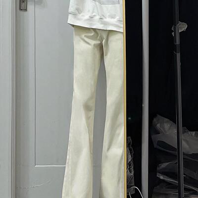 PIECEMEAL 美式高街cleanfit纯色休闲牛仔裤男潮堆积感微喇裤子