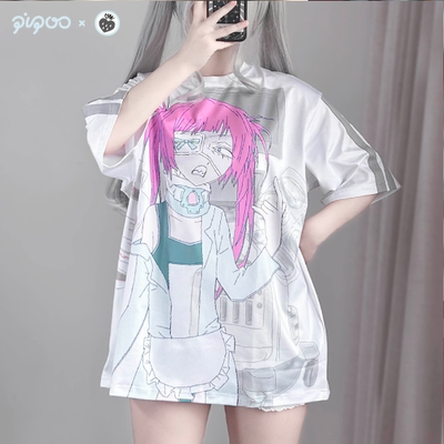 晶莹的温水联名款轻亚风萌系T恤