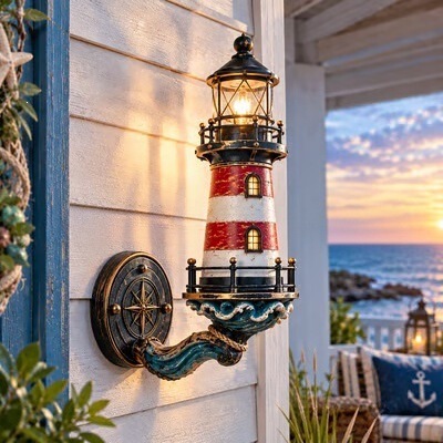 新品Coastal Lighthouse Wall Lamp海岸灯塔壁灯装饰品
