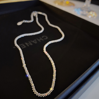 波光粼粼颈链满天星女钛钢