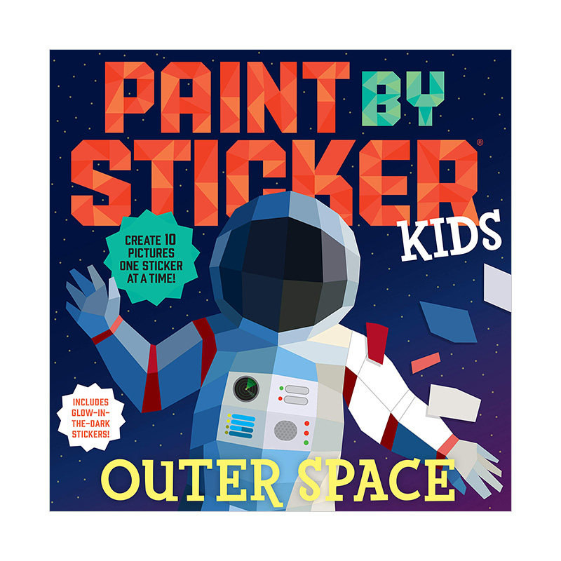 【现货包邮】儿童拼贴创作：外太空Paint by Sticker Kids: Outer Space 6-12岁儿童DIY手工宇宙黏贴美作游戏 ...