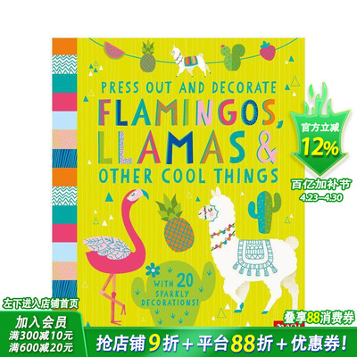 【预售】【迷你趣玩】火烈鸟、骆驼与其它动物  Flamingos， Llamas and Other Cool Things英文儿童互动游戏书 手工制作进口童书