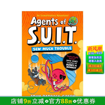 【预售】【调查员：西装特工】卷4：麻烦多多（平装） Investigators:Agents of S.U.I.T.:Sew Much Trouble 英文儿童漫画故事书