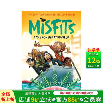 【预售】【异类少年小队】海怪疑云（精装） 【The Misfits】A Sea Monster Conundrum 英文儿童桥梁章节故事 英语拓展阅读进口书