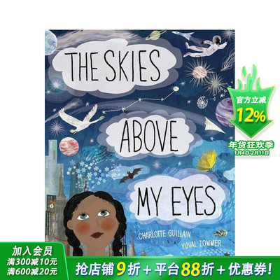 【预售】【手风琴书】我眼中的天空 【Look Closer】The Skies Above My Eyes 英文儿童插画科普故事绘本 进口童书