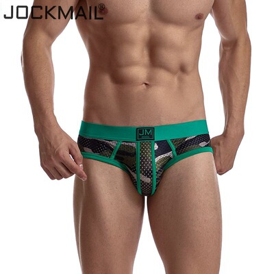 JOCKMAIL 迷彩三角裤 低腰性感网眼透气透明男内裤夏潮速干运动