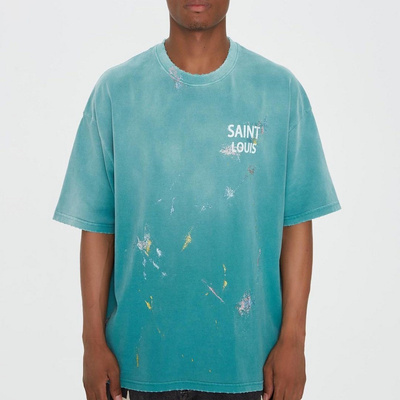 SaintLouis短袖闪粉渐变涂鸦T恤