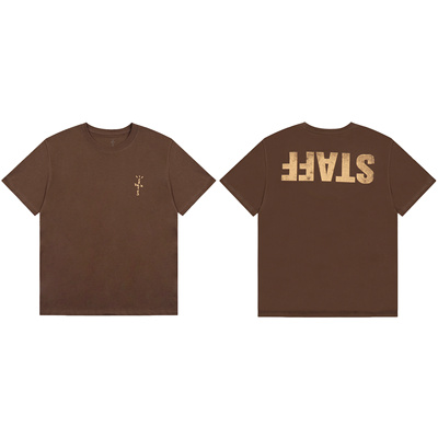 TRAVISSCOTT欧美简约设计字母印花短袖T恤男女款宽松纯棉ins上衣