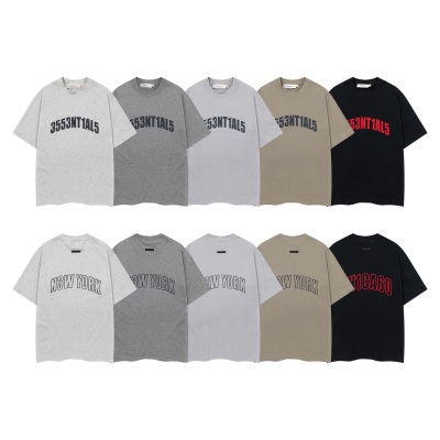 FOG复线欧美休闲简约风字母印花短袖T恤男女同款宽松纯棉潮牌上衣