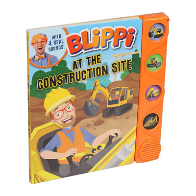 英文原版绘本 Blippi At the Construction Site 布里皮 建筑工地上的4种声音 幼儿启蒙 发声书 英文版 进口英语原版书籍