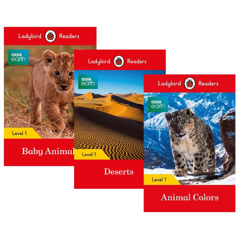 正版 小瓢虫分级阅读系列1级3册 动物瓢虫 英文原版 BBC Earth Ladybird Readers Level 1 儿童英语分级读物 英文版
